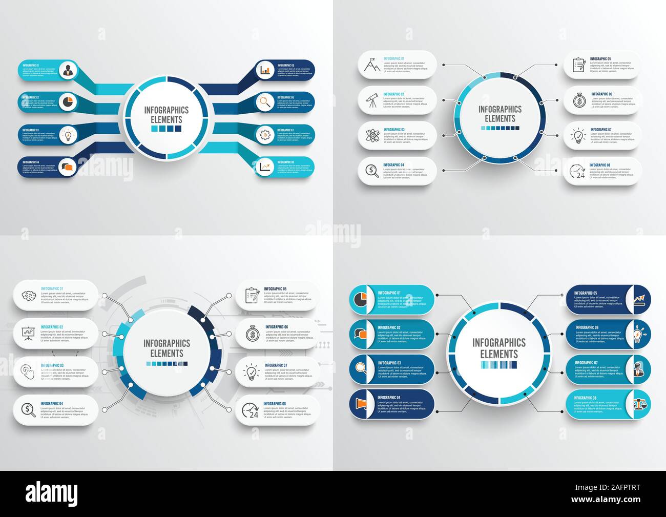 8 part circle infographic hi-res stock photography and images - Alamy
