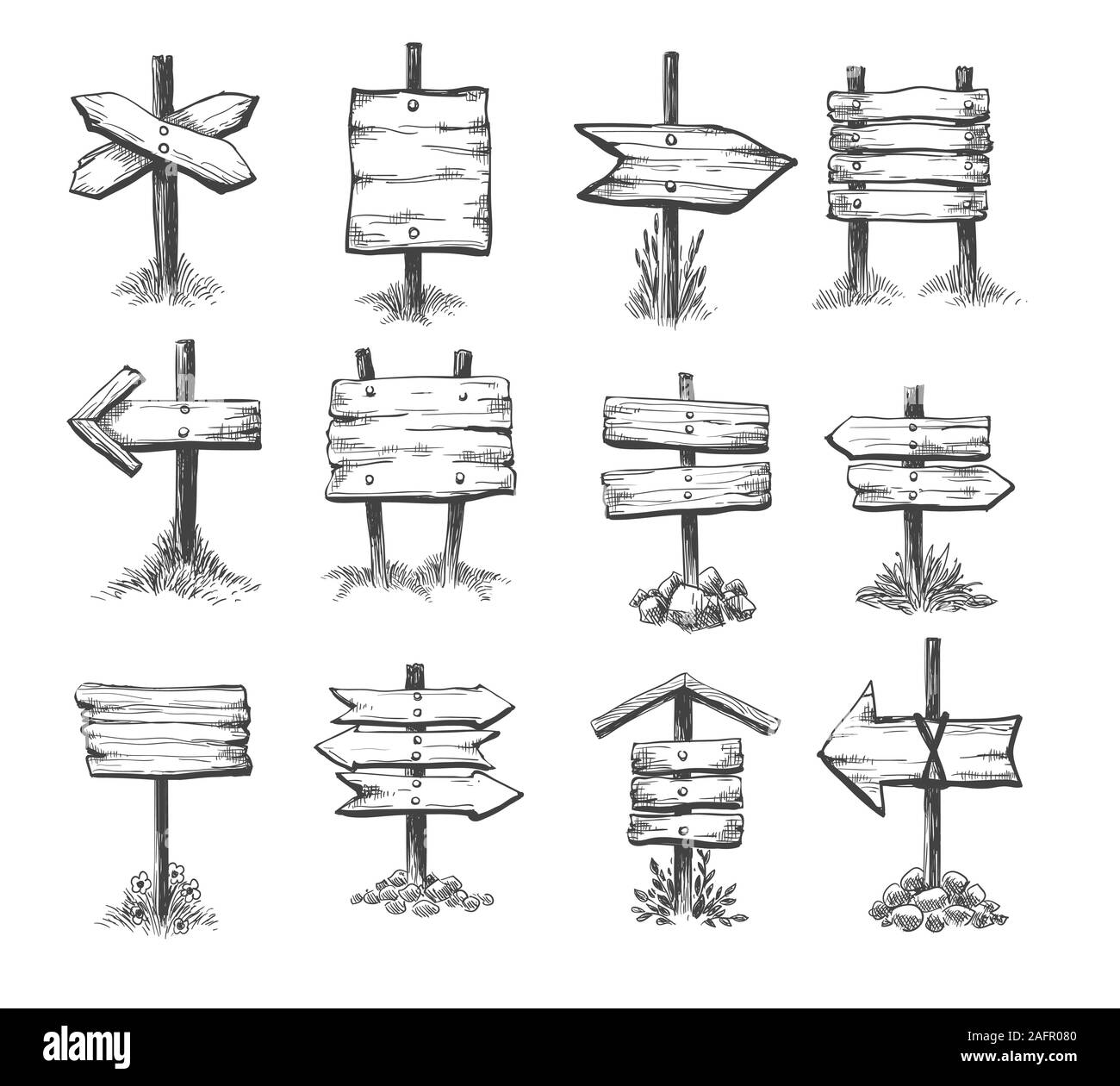 Doodle direction signs Stock Vector Image & Art - Alamy