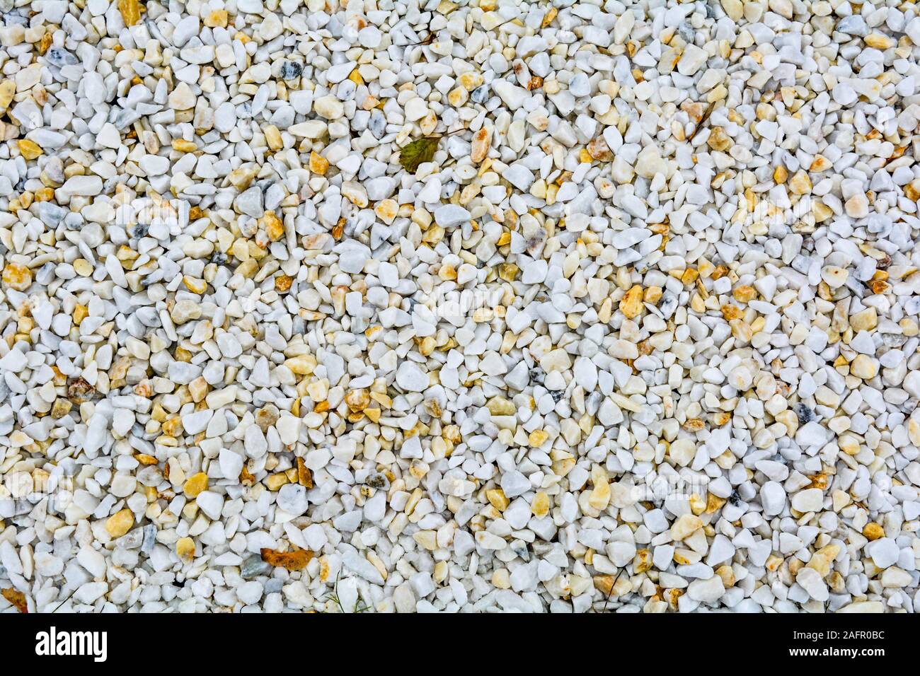 Small White and yellow pebble background. Top view of white and yellow ...