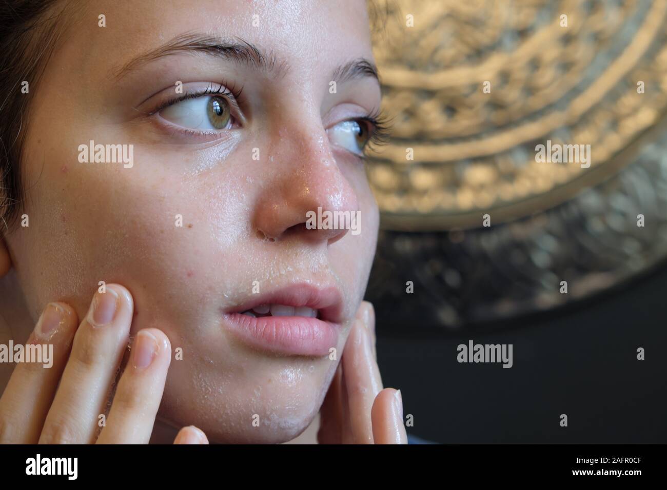 Girl washing face hi-res stock photography and images - Alamy