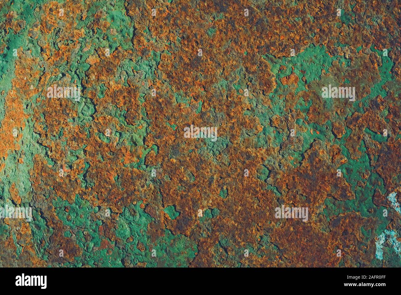 Industrial rusty metal background texture with peeling green paint ...