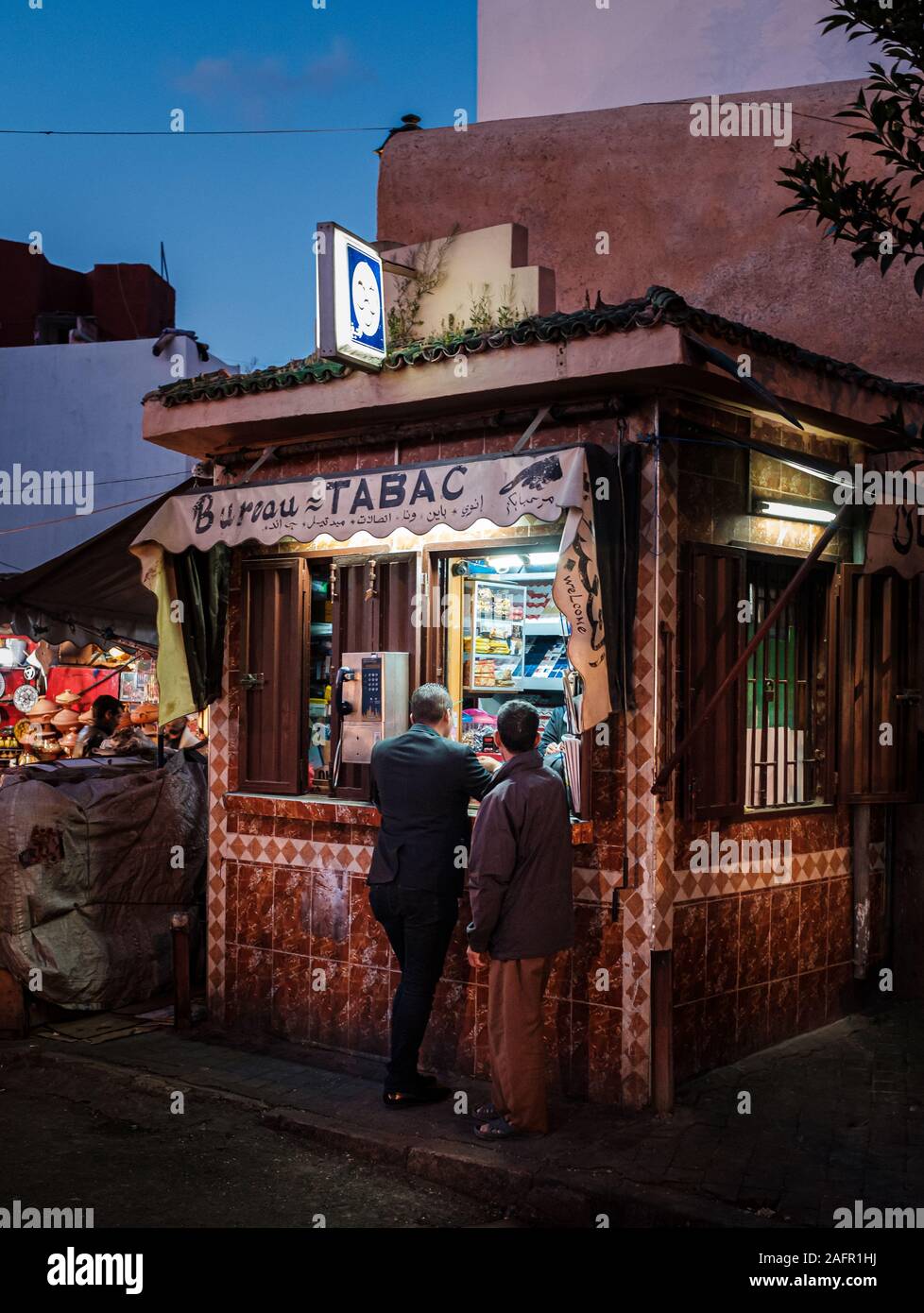 CASABLANCA, MOROCCO - CIRCA APRIL 2018: Typical store and merchant of ...