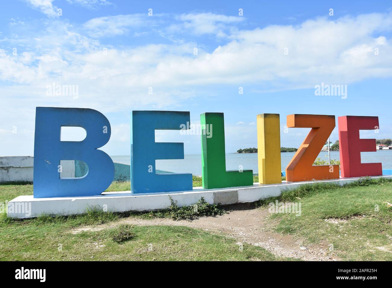 Sign in Belize Stock Photo - Alamy