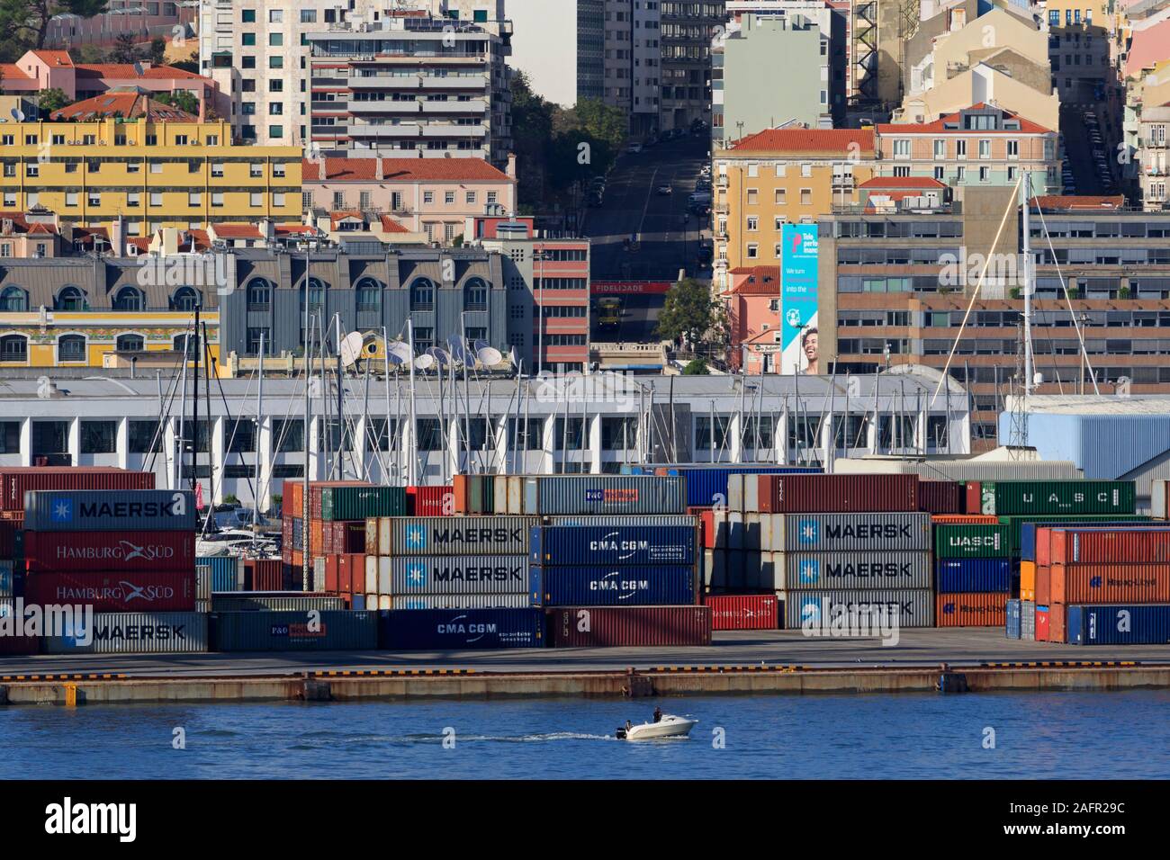 Shipping port lisbon portugal container hi-res stock photography and ...
