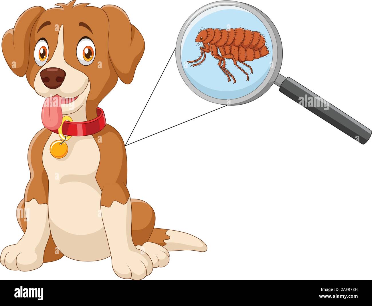 Illustration of flea Infested Dog Stock Vector Image & Art - Alamy