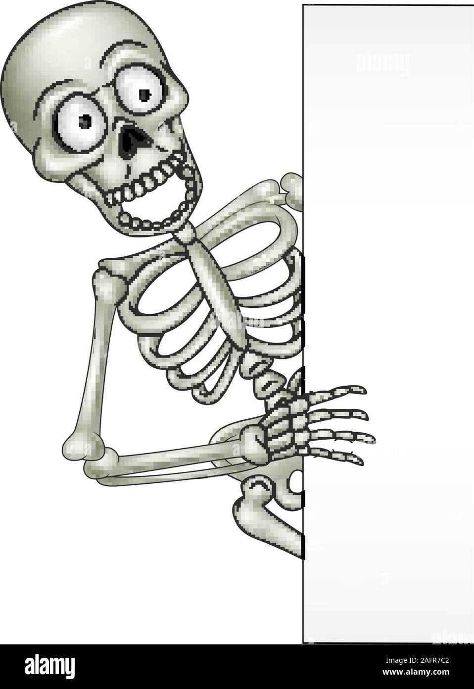 Cartoon skeleton with blank sign Stock Vector Image & Art - Alamy