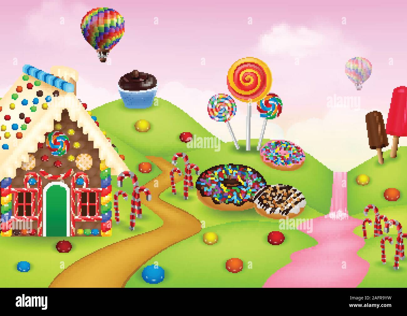 Fantasy sweet candyland Stock Vector Image & Art - Alamy