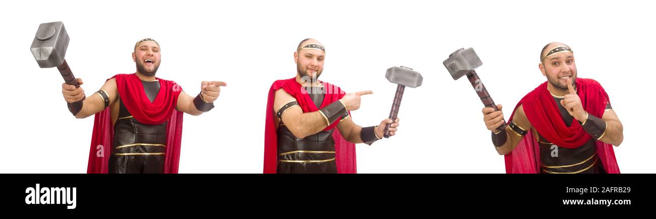The gladiator isolated on white background Stock Photo - Alamy