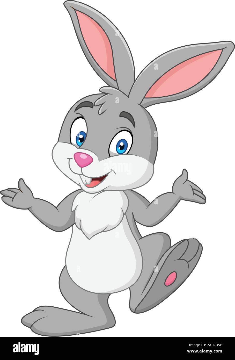 Cartoon rabbit isolated on white background Stock Vector Image & Art ...