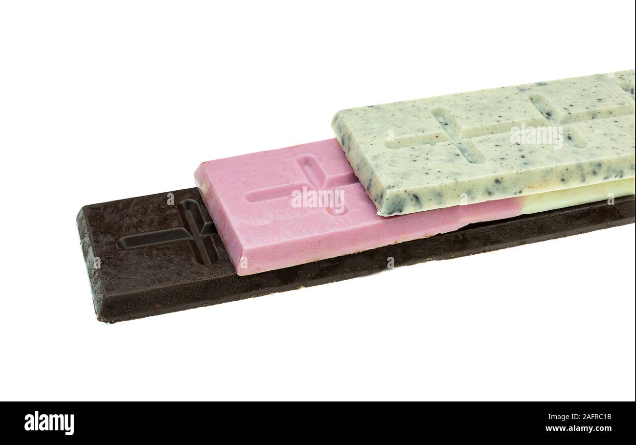 Chocolate pieces and bar on white background, Pictures of chocolate ...