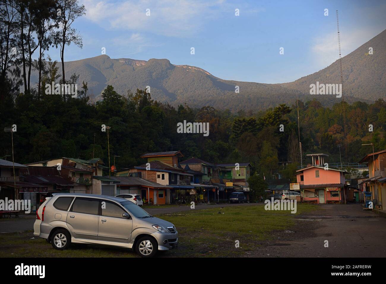 View of Mount Gede-Pangrango seen from Cibodas, Cimacan Village, West ...