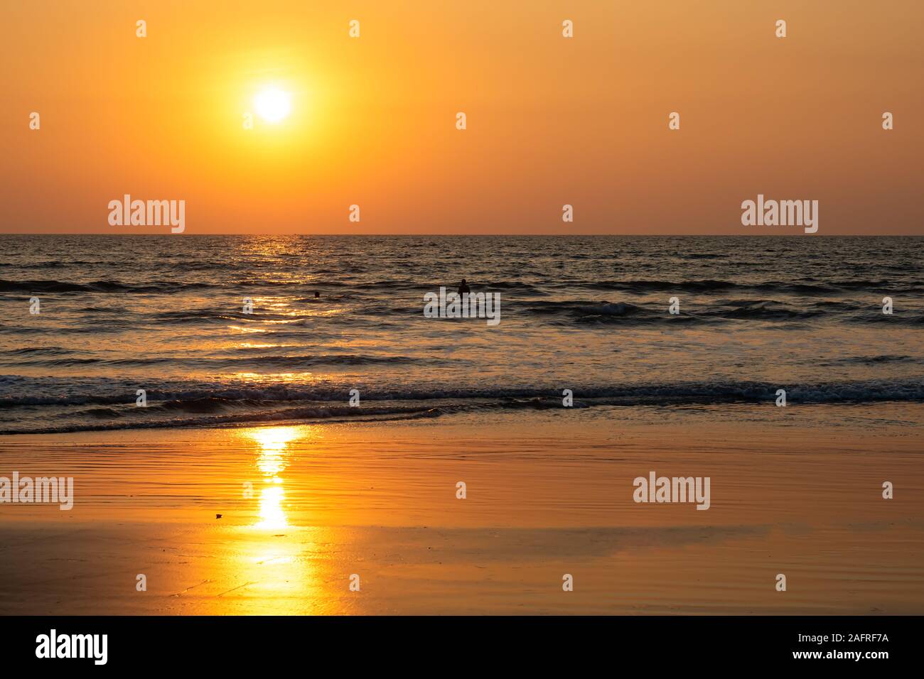 Sunset on Goa India Stock Photo - Alamy