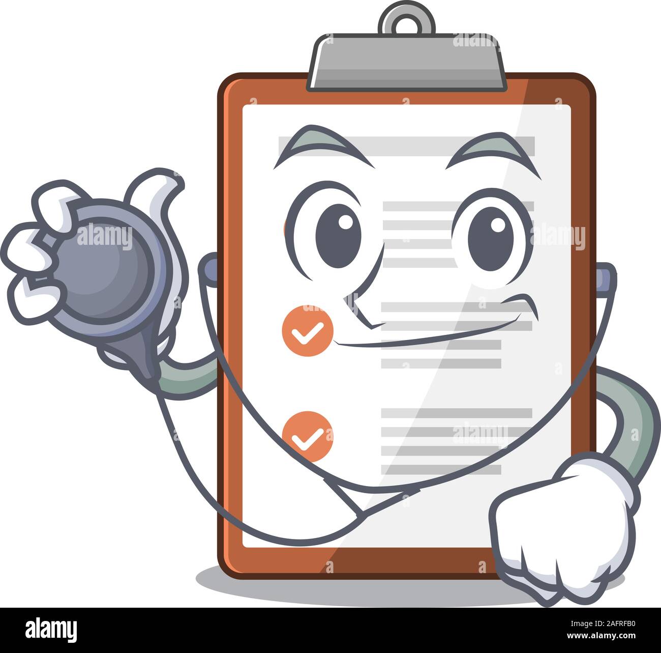 Cute clipboard Scroll cartoon character in a Doctor with tools Stock ...