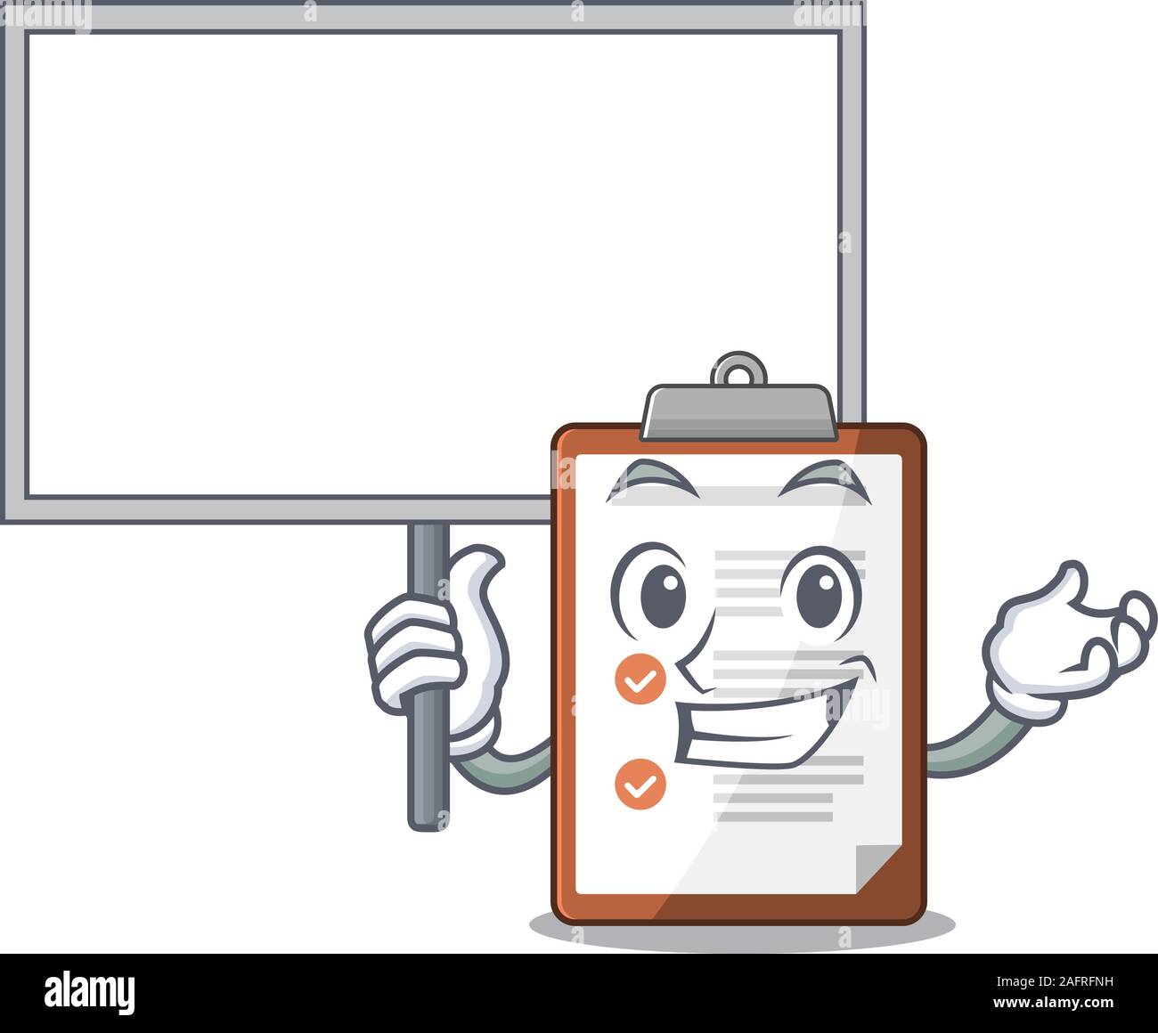 Clipboard Scroll cute cartoon character bring a board Stock Vector ...