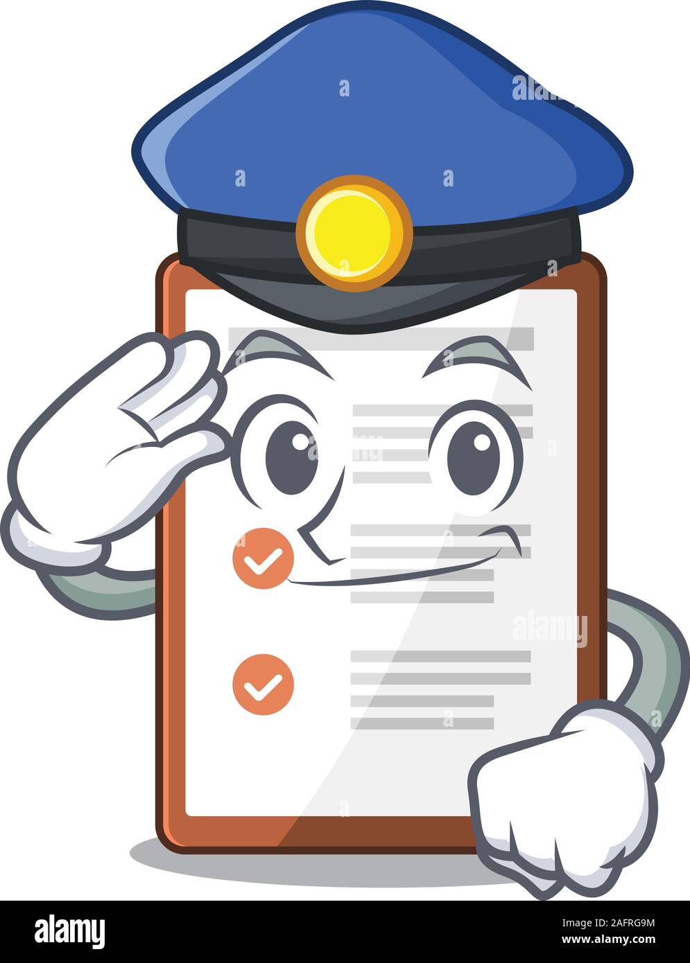 Clipboard Scroll Cartoon mascot style as a Police officer Stock Vector ...