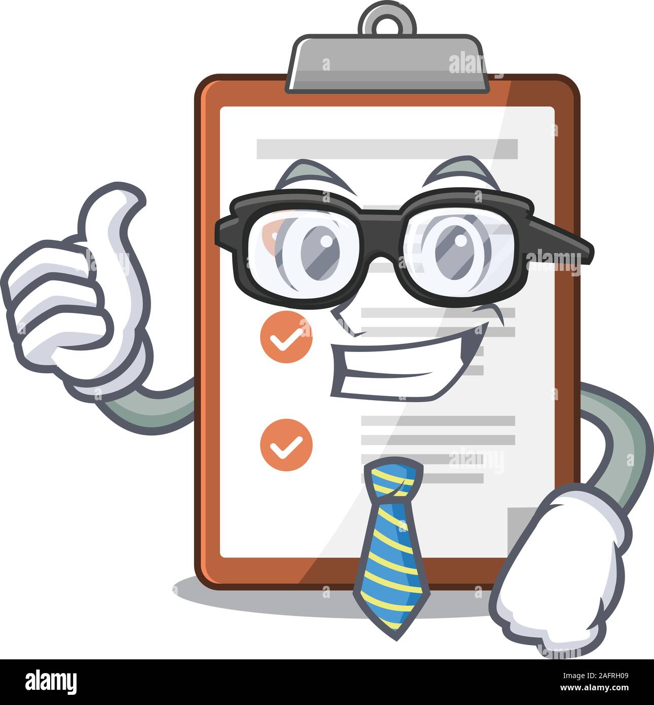 Cool Businessman clipboard Scroll cartoon character with glasses Stock ...