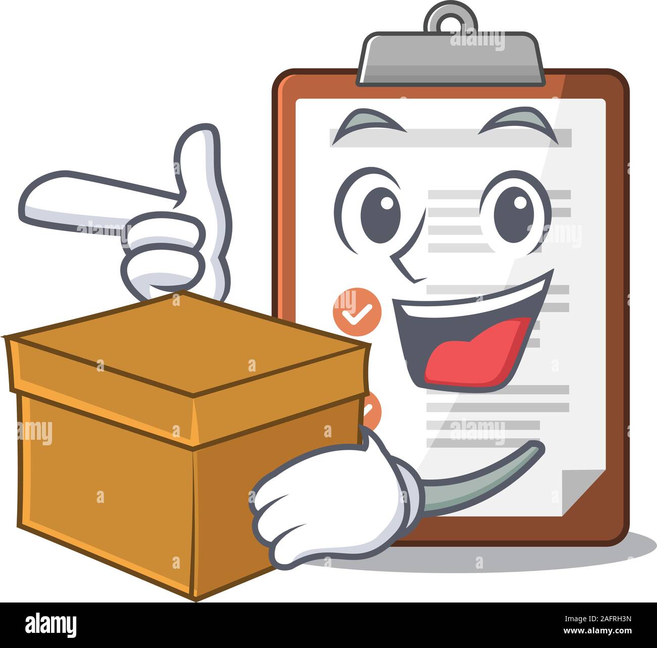 Clipboard Scroll cartoon character bringing a box Stock Vector Image ...