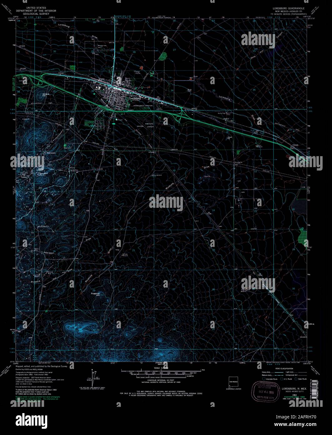 Map of lordsburg new mexico hi-res stock photography and images - Alamy