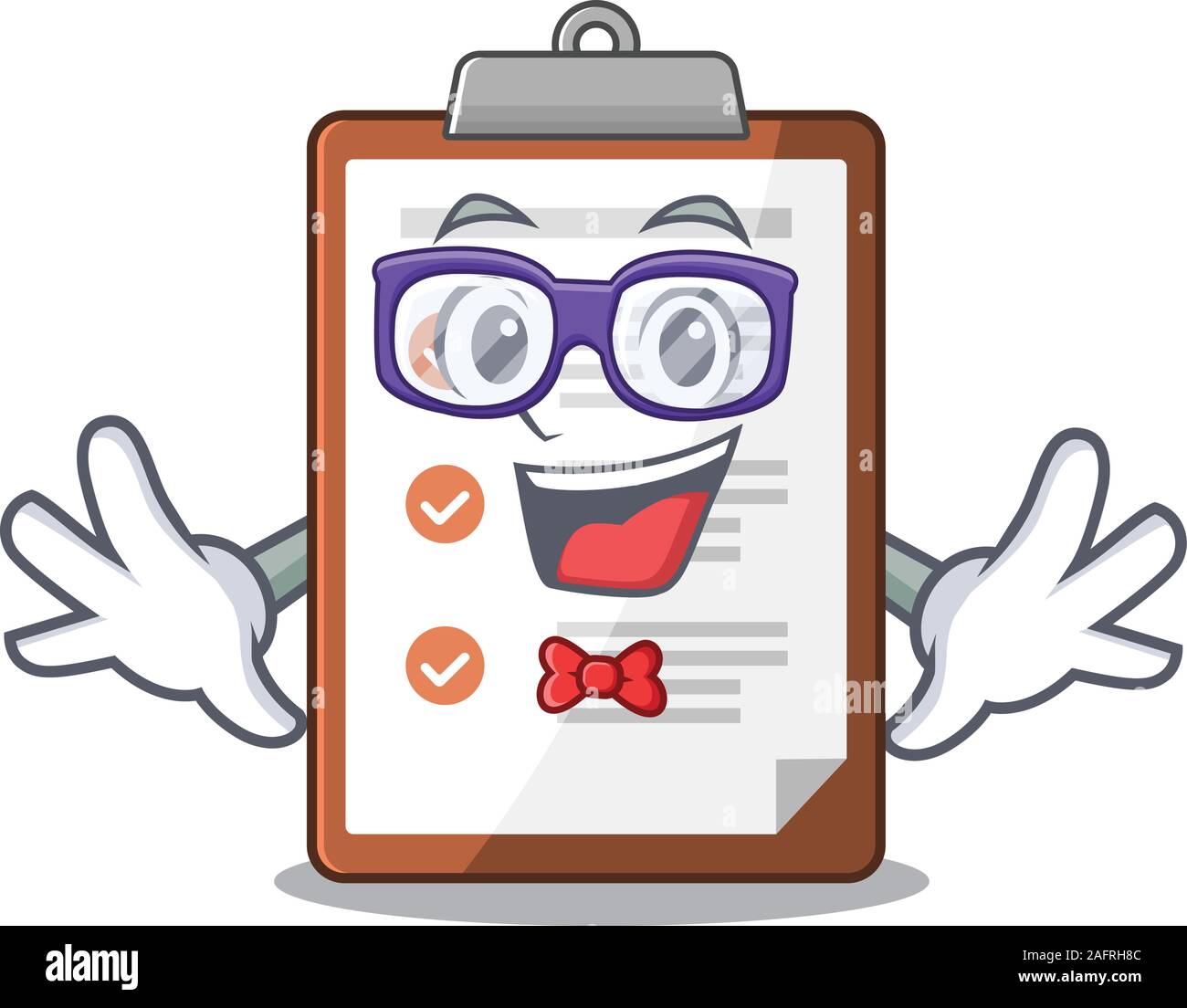 Super Funny Geek clipboard Scroll cartoon character design Stock Vector ...