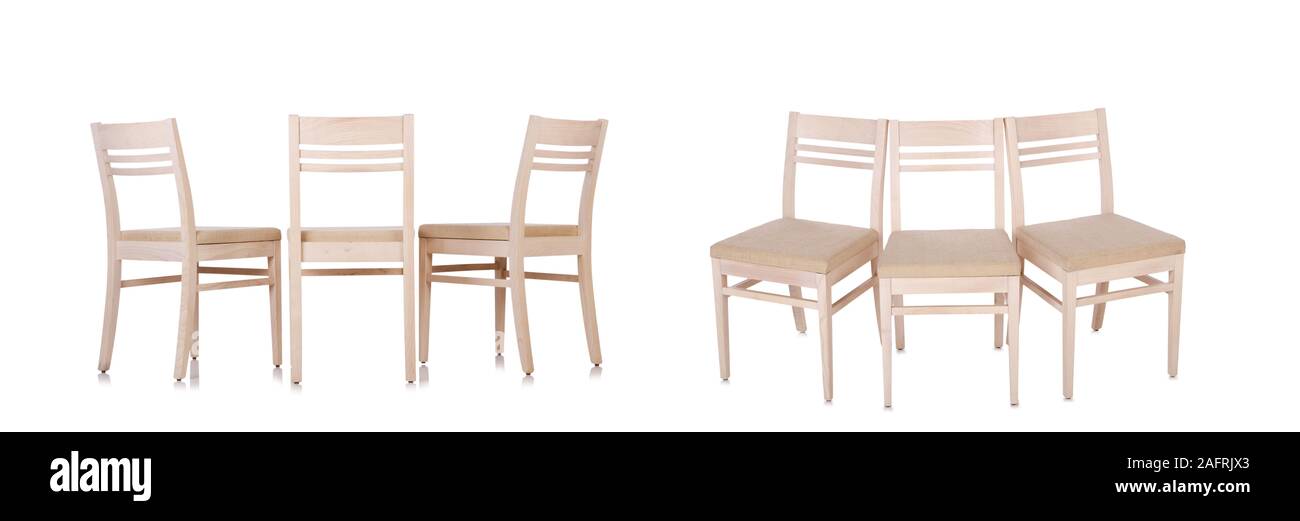 The set of chairs isolated on white Stock Photo - Alamy