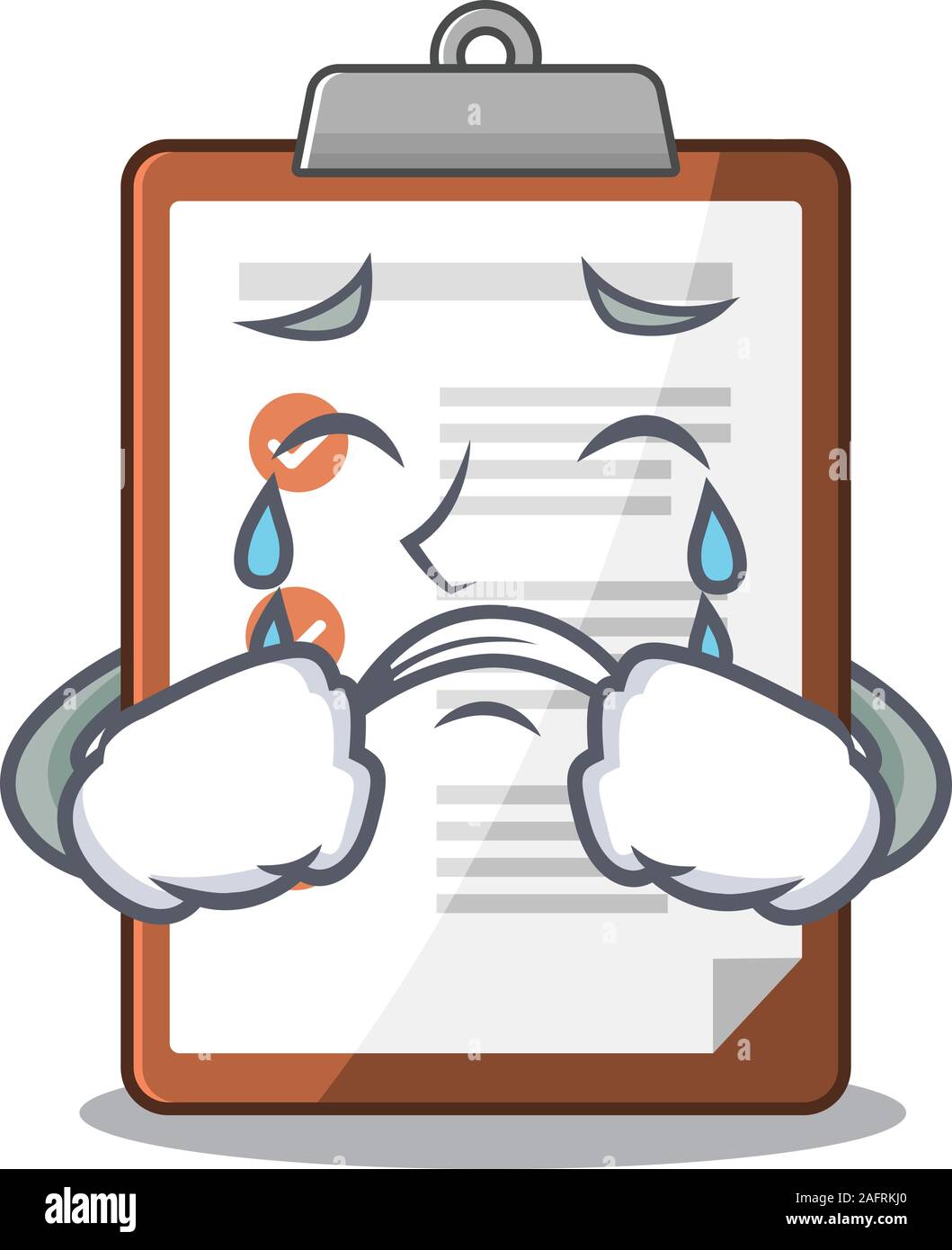Sad Crying clipboard Scroll cartoon character design Stock Vector Image ...