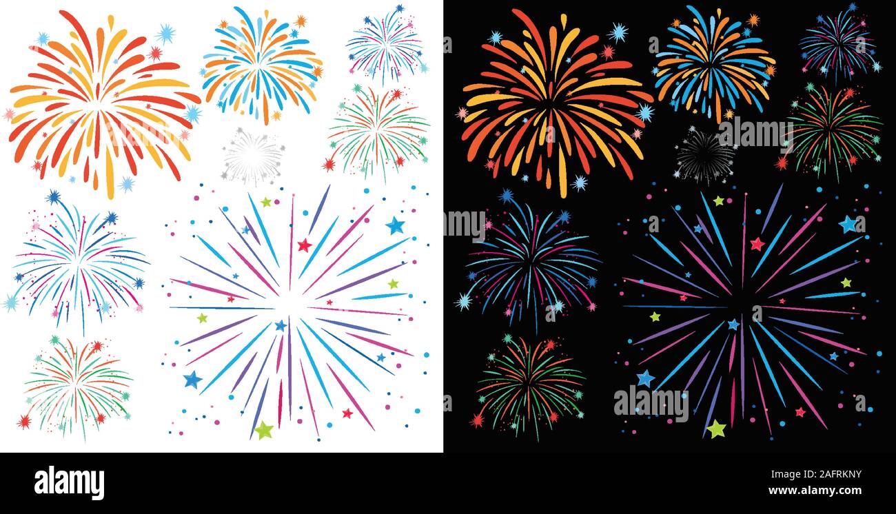 Background design with fireworks illustration Stock Vector Image & Art ...