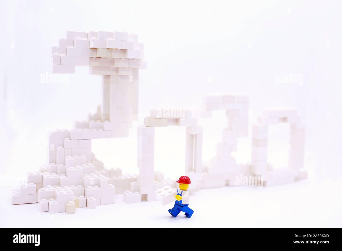 Hong Kong/China, May 25 2019: Studio shot of Lego people, combine from ...