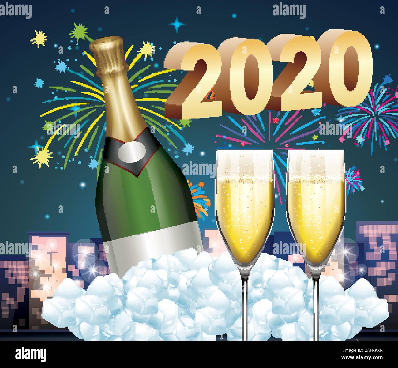 Poster design for New Year 2020 illustration Stock Vector Image & Art ...