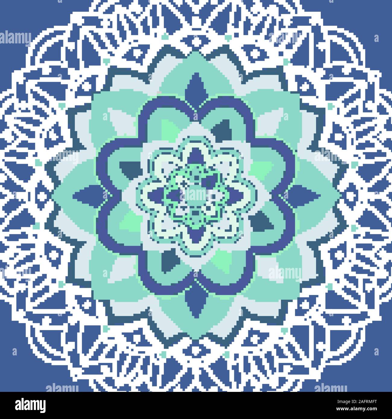 Mandala patterns on blue background illustration Stock Vector Image ...