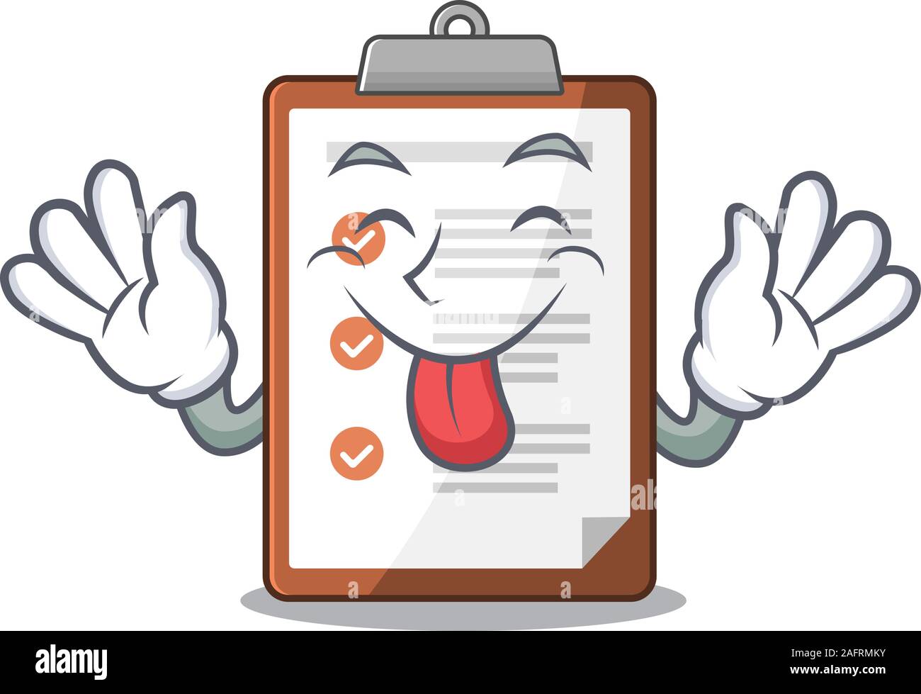 Funny face clipboard Scroll mascot design with Tongue out Stock Vector ...