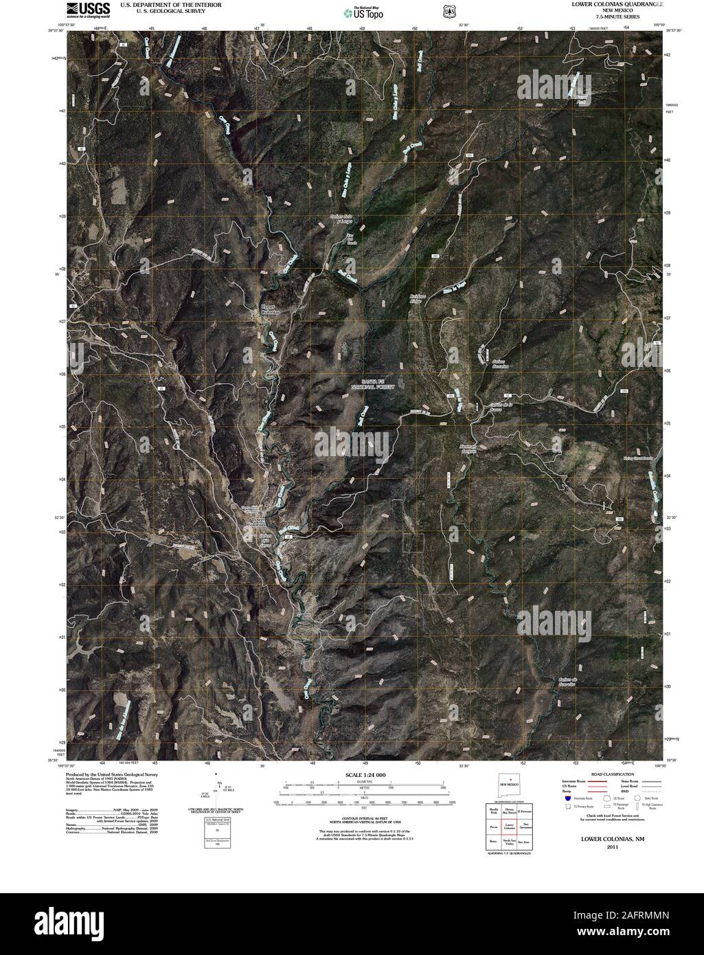 USGS TOPO Map New Mexico NM Lower Colonias 20110207 TM Restoration ...