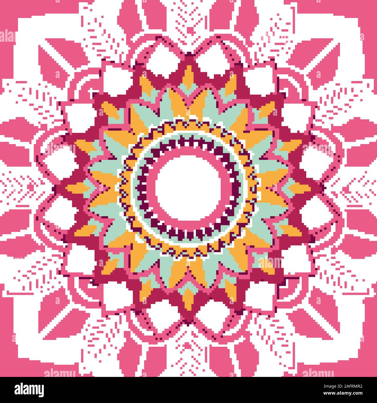 Mandala patterns on pink background illustration Stock Vector Image ...