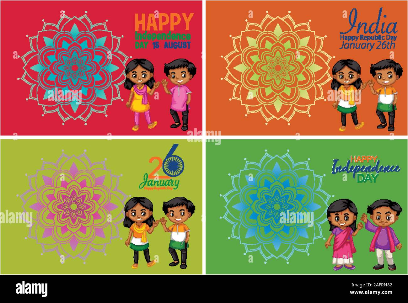 Public holiday poster design with happy kids illustration Stock Vector ...