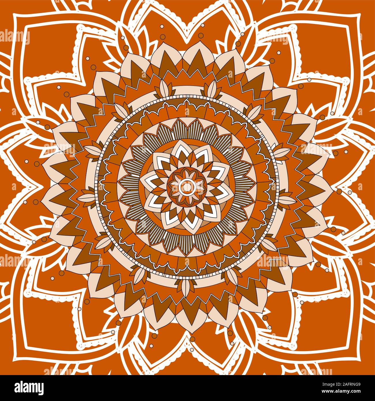 Mandala Patterns On Brown Background Illustration Stock Vector Image