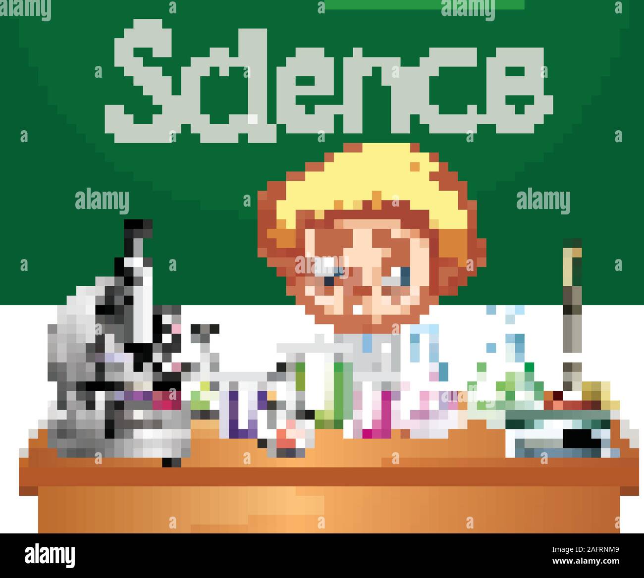 Science student working in the lab illustration Stock Vector Image ...