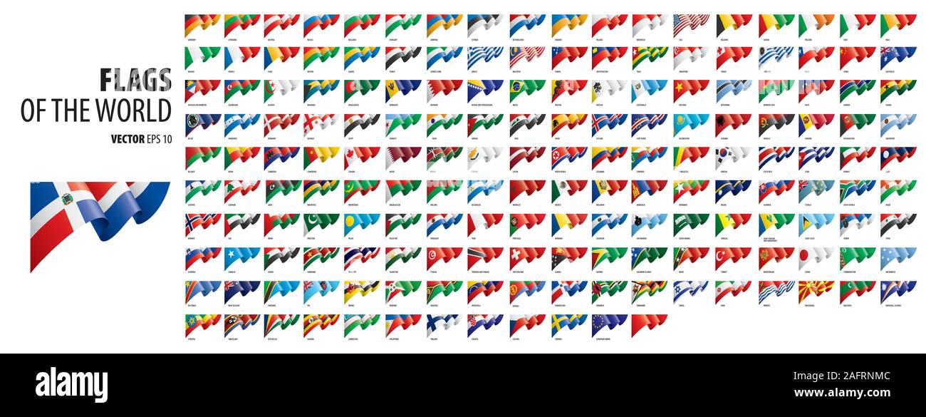 National flags of the countries. Vector illustration on white ...