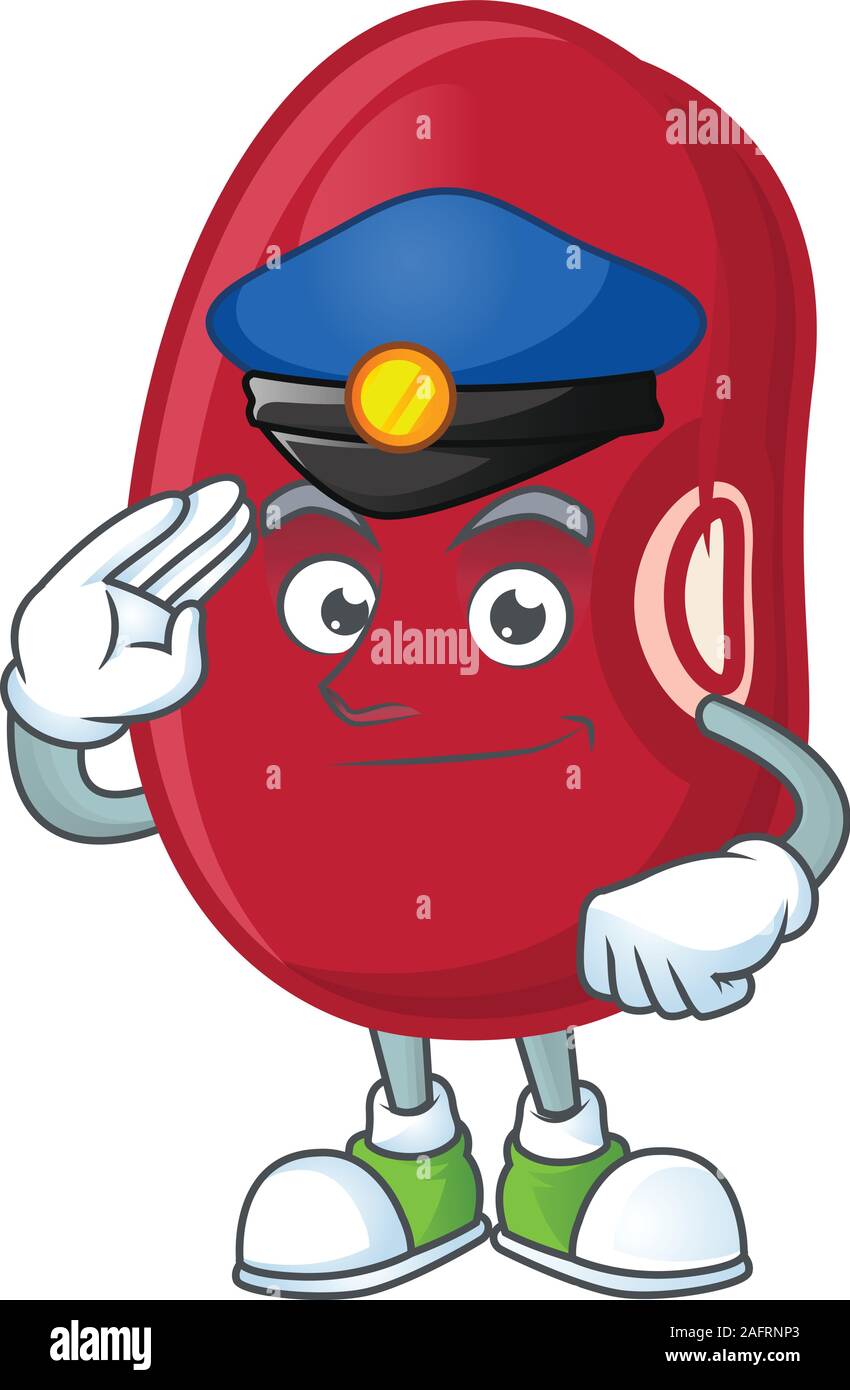 Adzuki beans Cartoon in character a Police officer costume Stock Vector ...