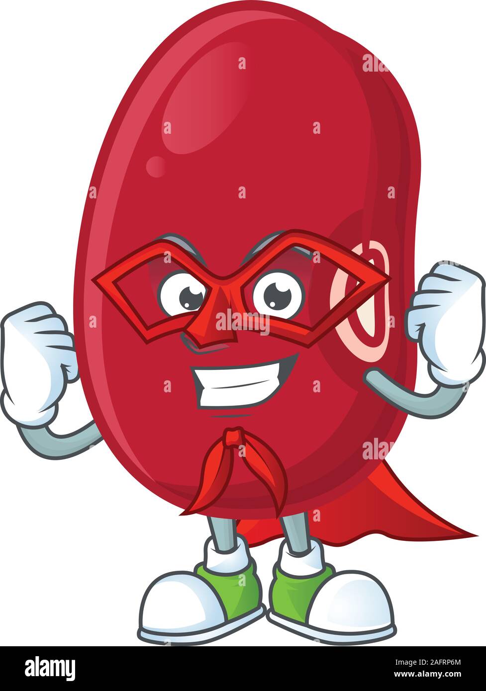 A cartoon of adzuki beans with Super hero costume Stock Vector Image ...