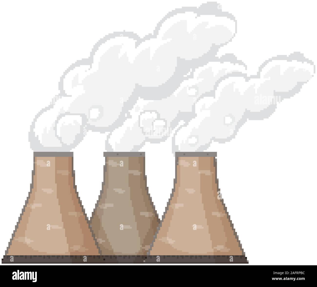Factory chimneys with smoke illustration Stock Vector Image & Art - Alamy