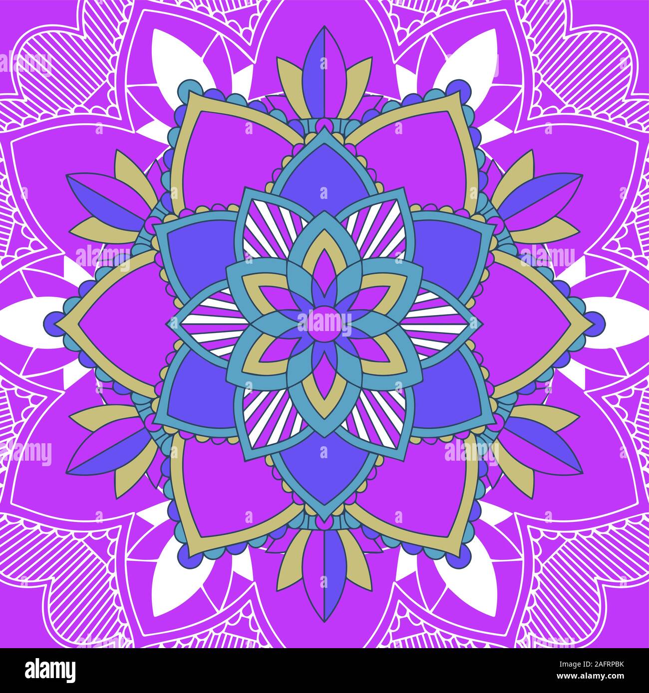 Mandala patterns on purple background illustration Stock Vector Image ...