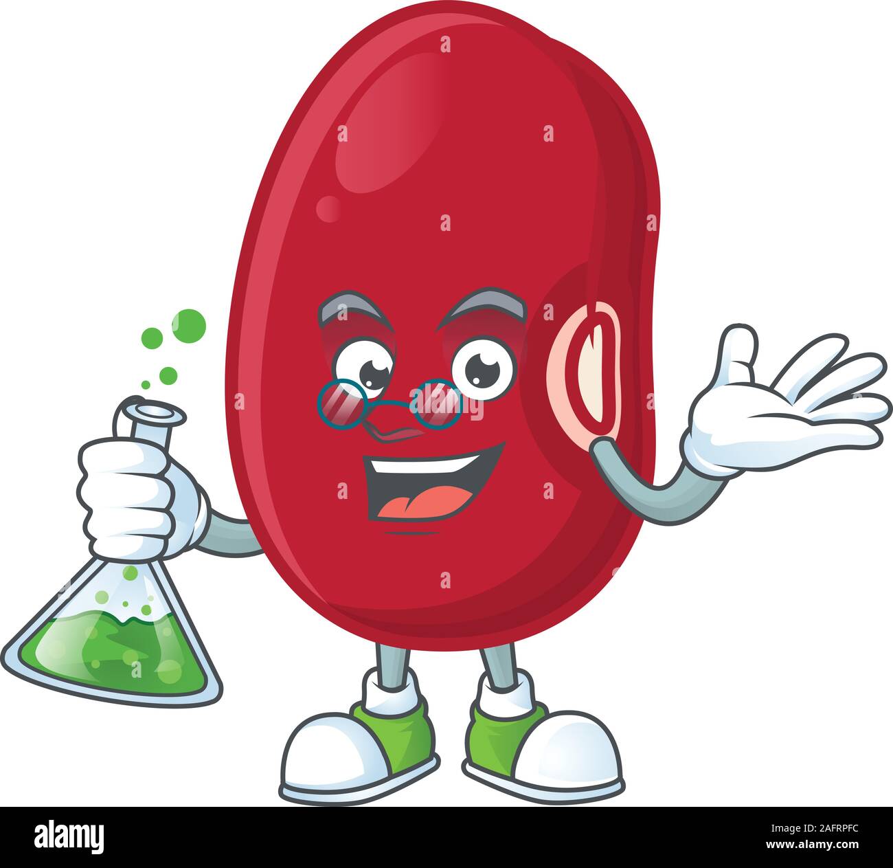 Smart adzuki beans cartoon character holding glass tube Stock Vector ...
