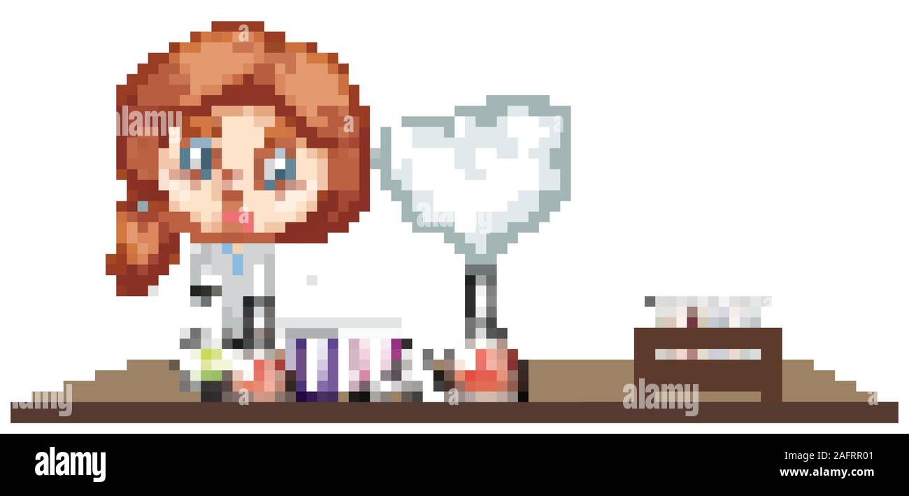 Female scientist working in the lab illustration Stock Vector Image ...