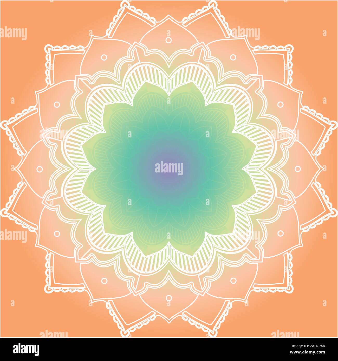 Mandala patterns on orange background illustration Stock Vector Image ...