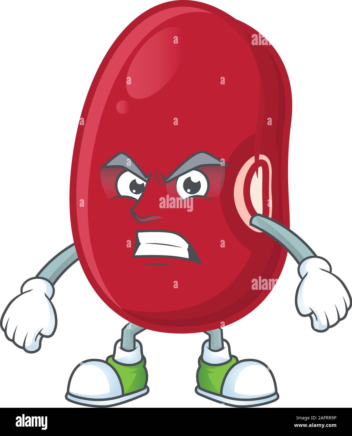 Picture of adzuki beans cartoon character with angry face Stock Vector ...