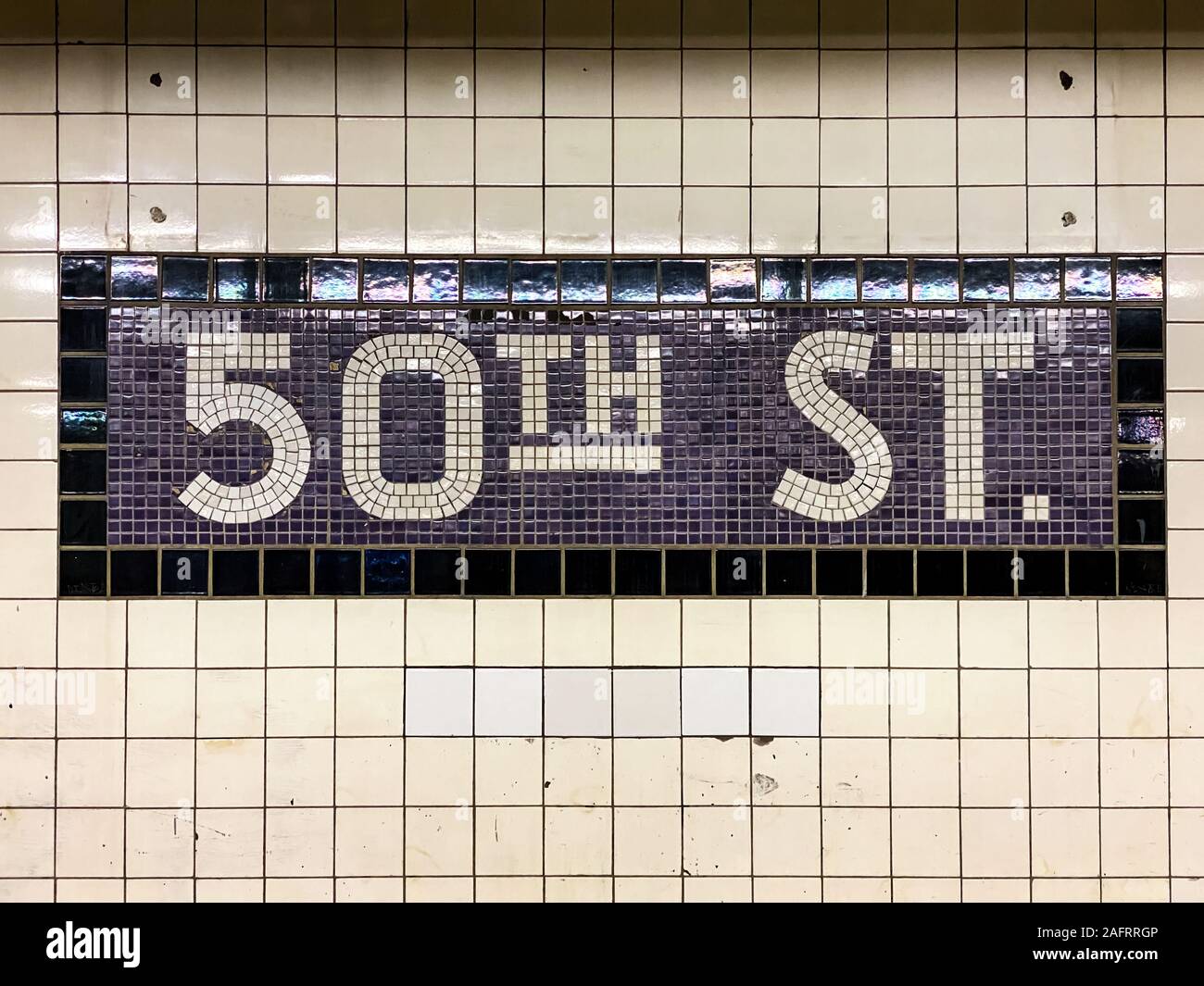 New York City - Nov 11, 2019: 50th Street New York City Subway station ...