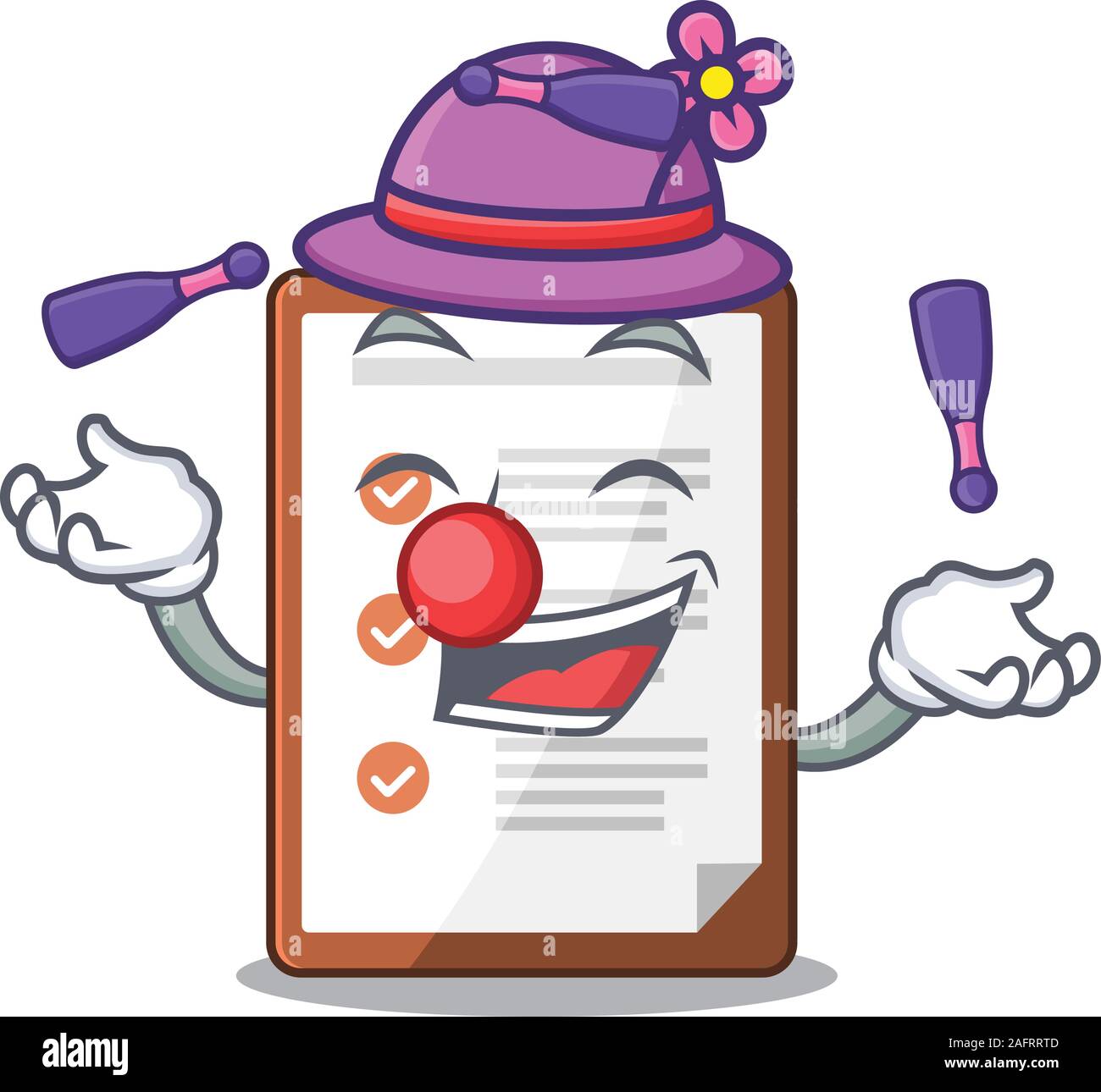 cool clipboard Scroll mascot cartoon style playing Juggling Stock ...