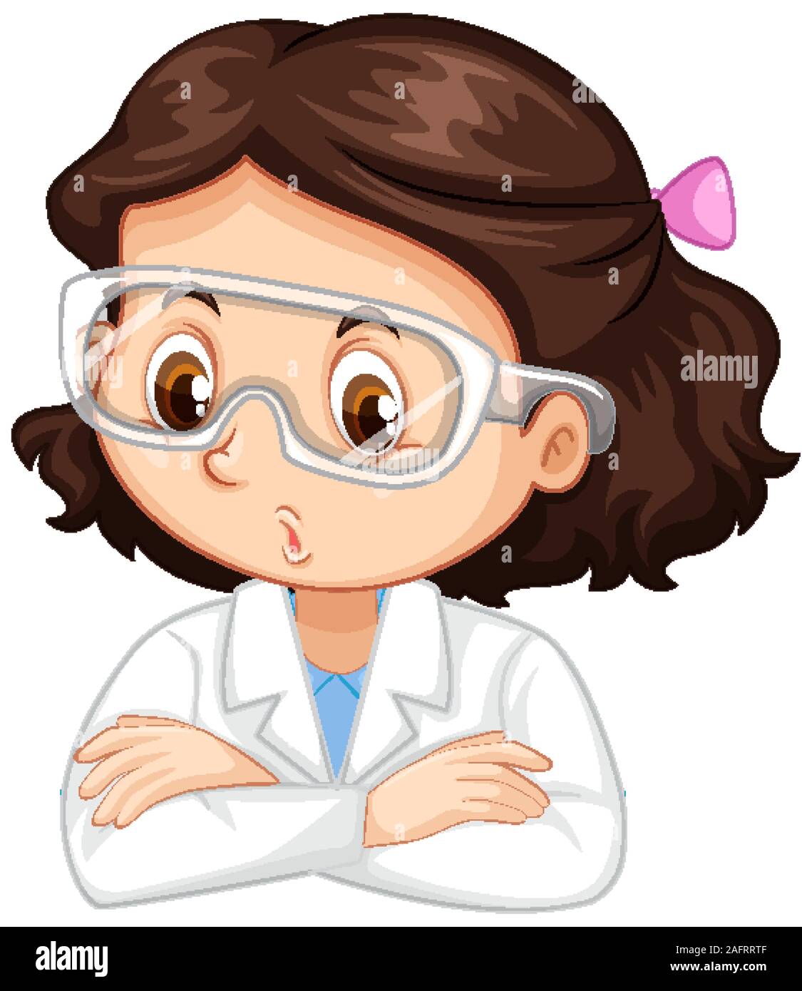 Girl in science gown on white background illustration Stock Vector ...