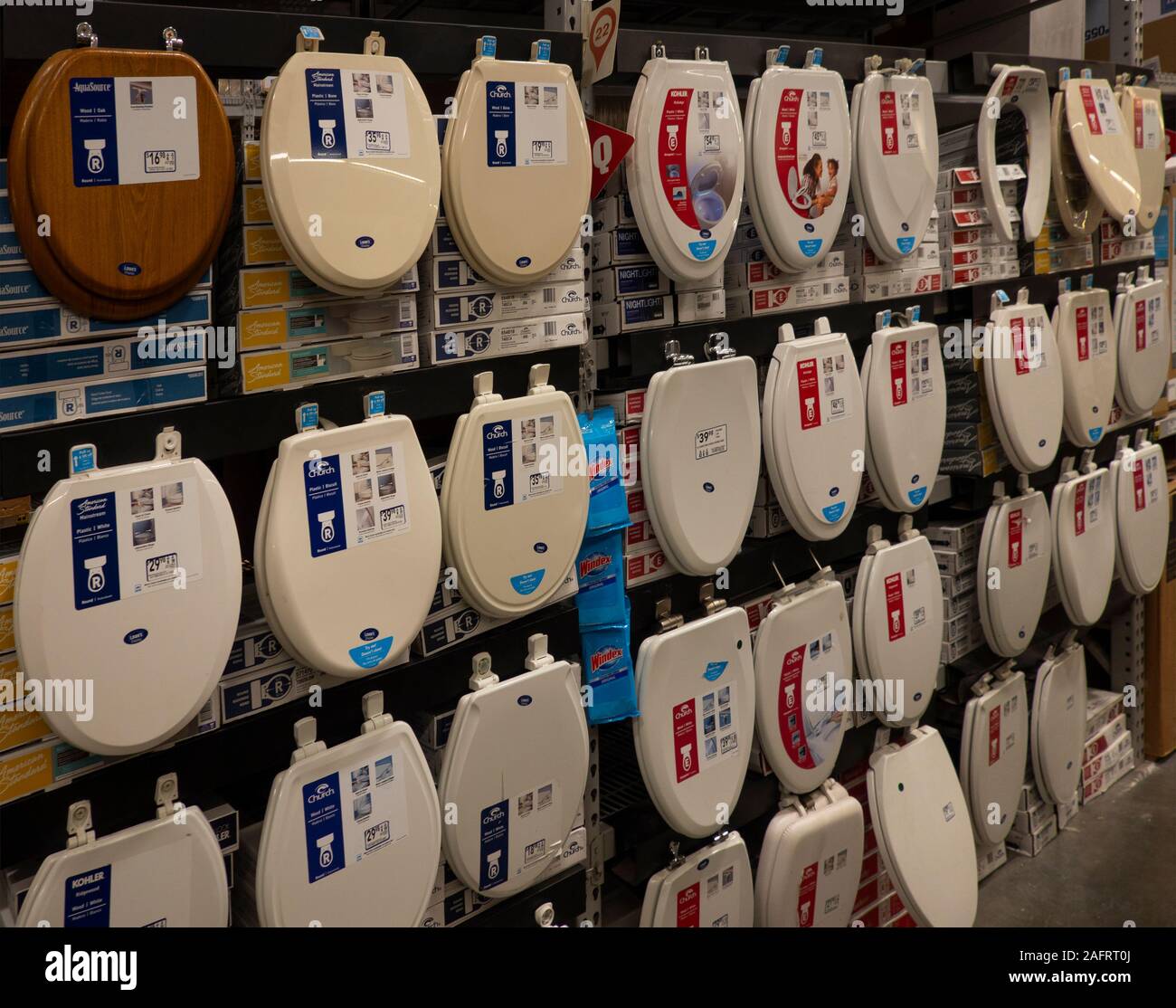 toilet covers in big box shop in Brooklyn NYC Stock Photo - Alamy