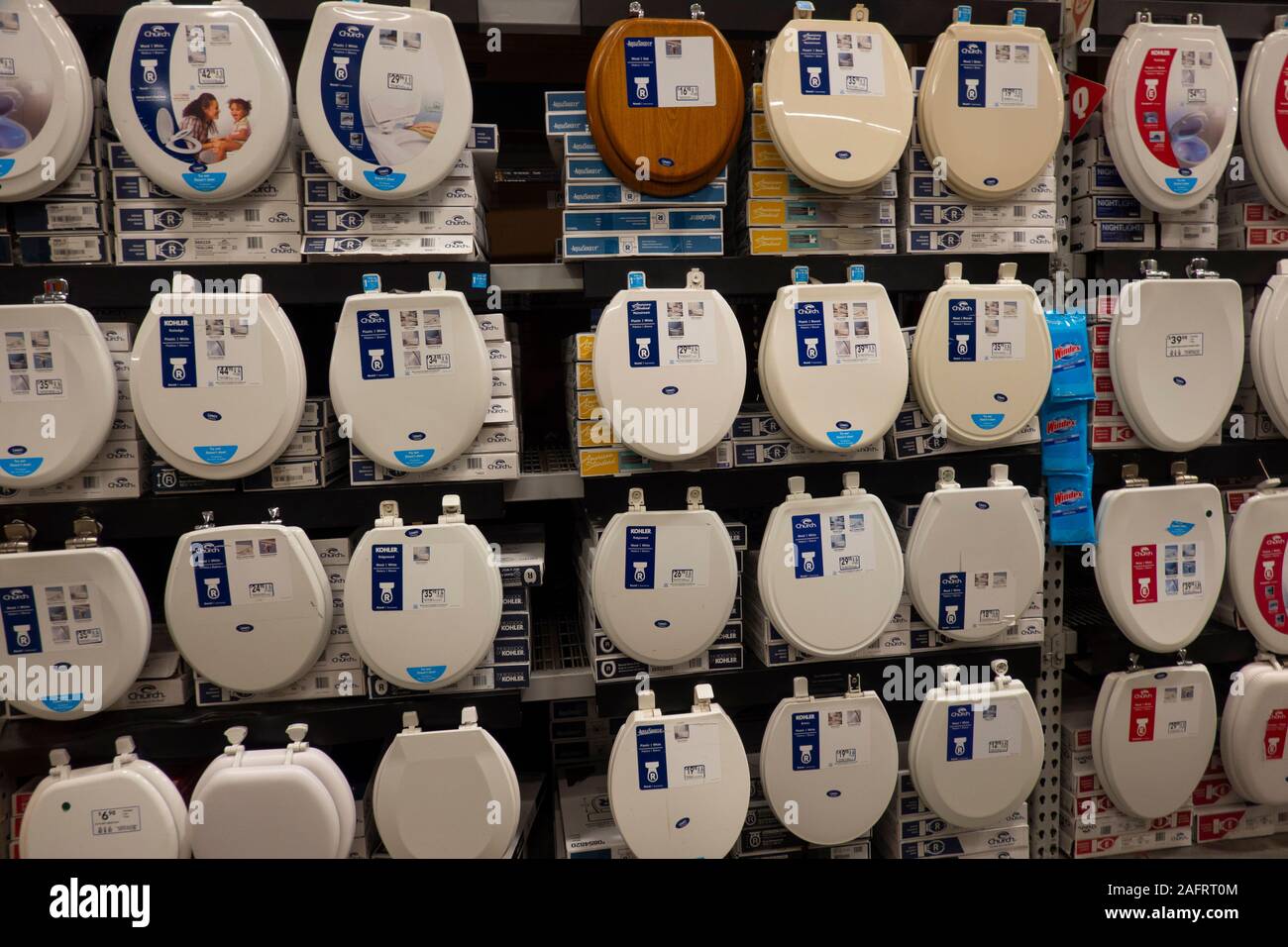 toilet covers in big box shop in Brooklyn NYC Stock Photo - Alamy