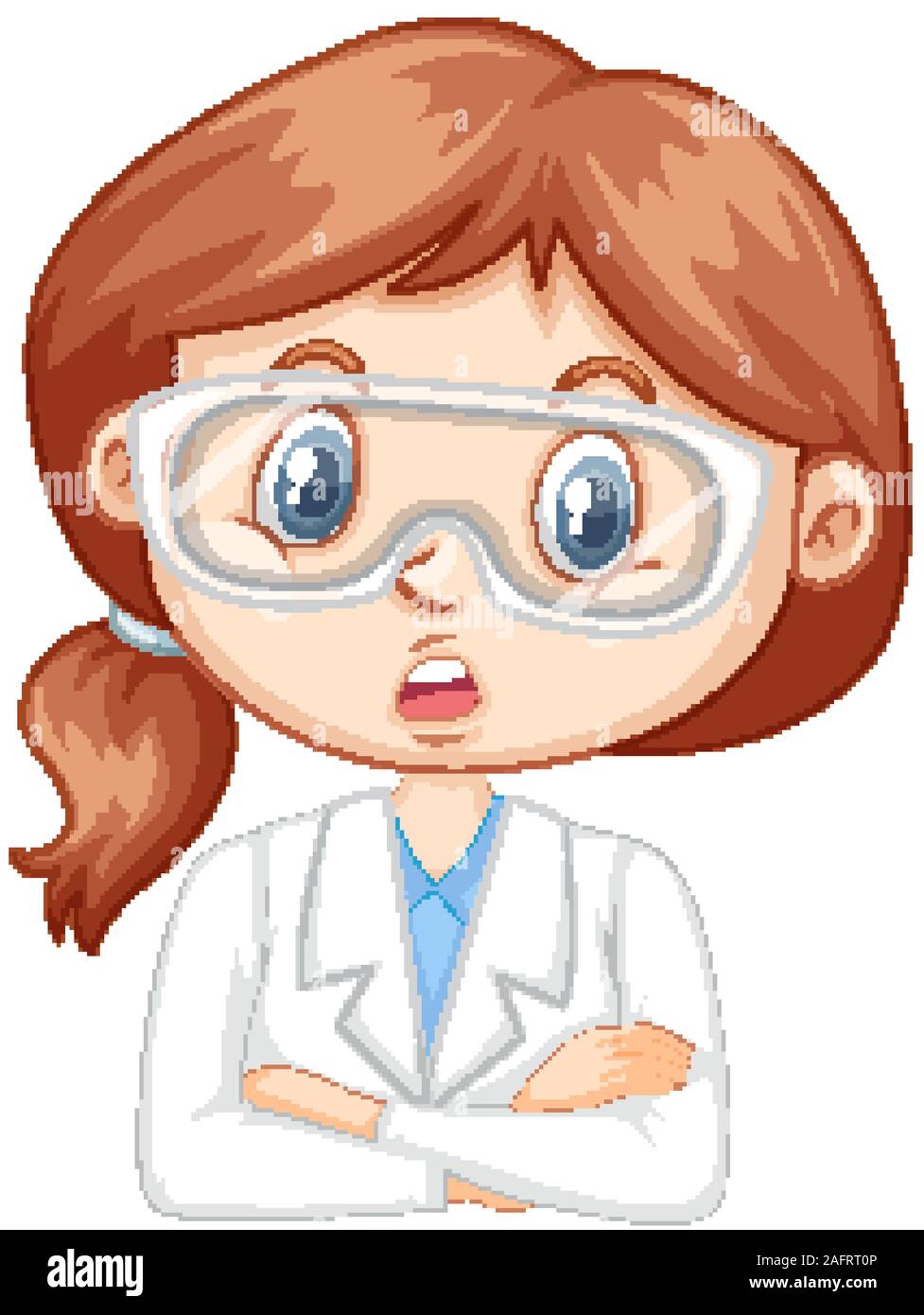 Girl in science gown on white background illustration Stock Vector ...
